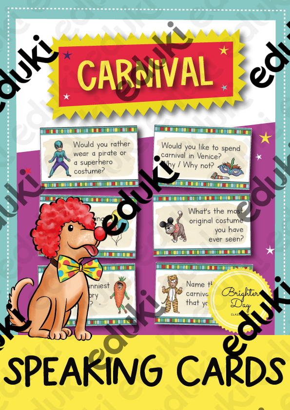 Carnival Speaking Cards; Gesprächskarten zum Thema Fasching (Englisch ...