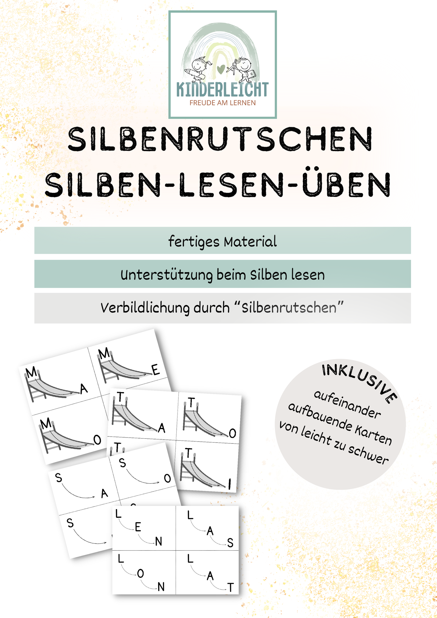 Silbenrutschen, Silben lesen, Silben, Lesetraining ...