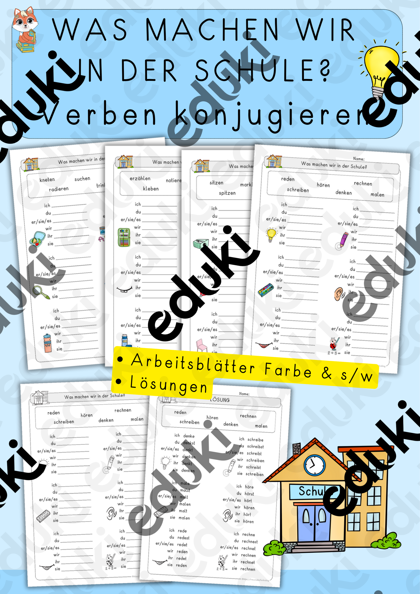 Verben konjugieren - Was machen wir in der Schule ...