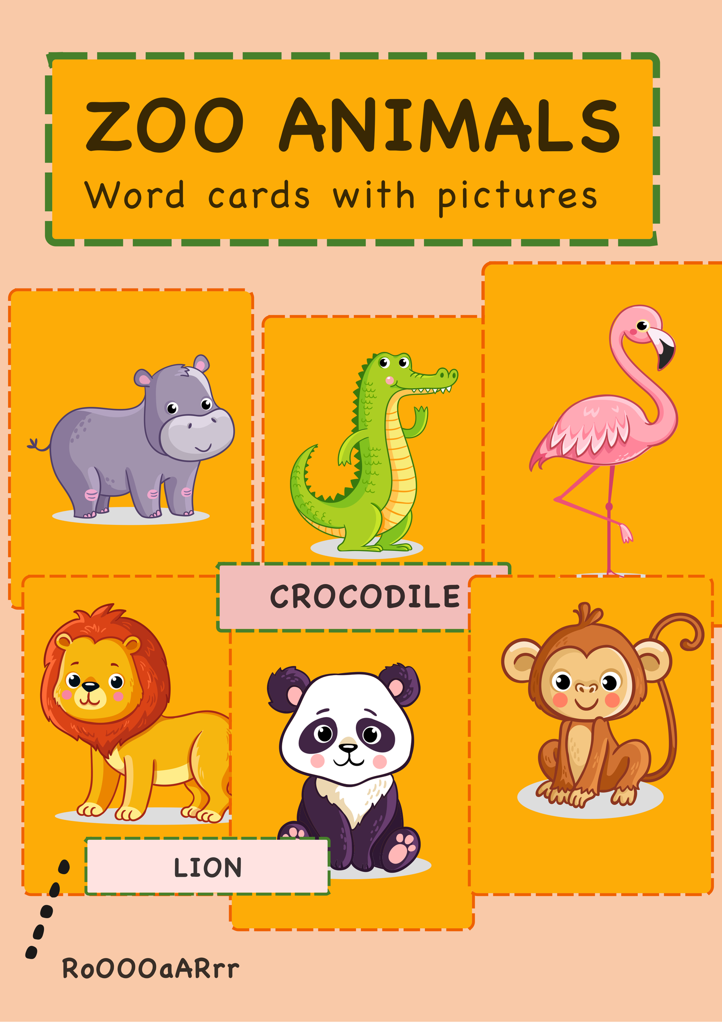 Zoo Animals Picture-Word Cards - material de la siguiente asignatura ...