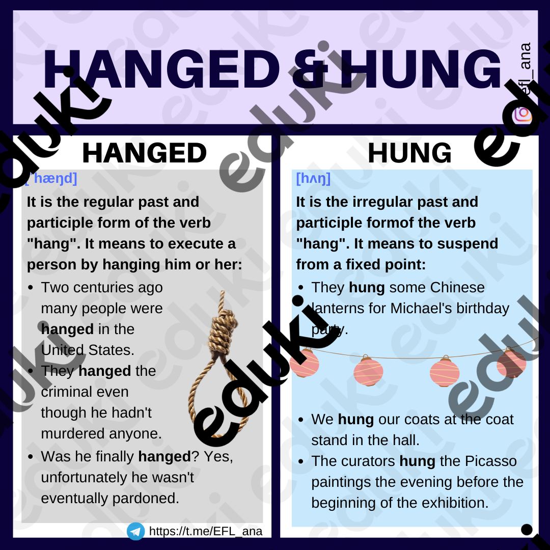 Hanged & Hung - material de la siguiente asignatura English / Inglés