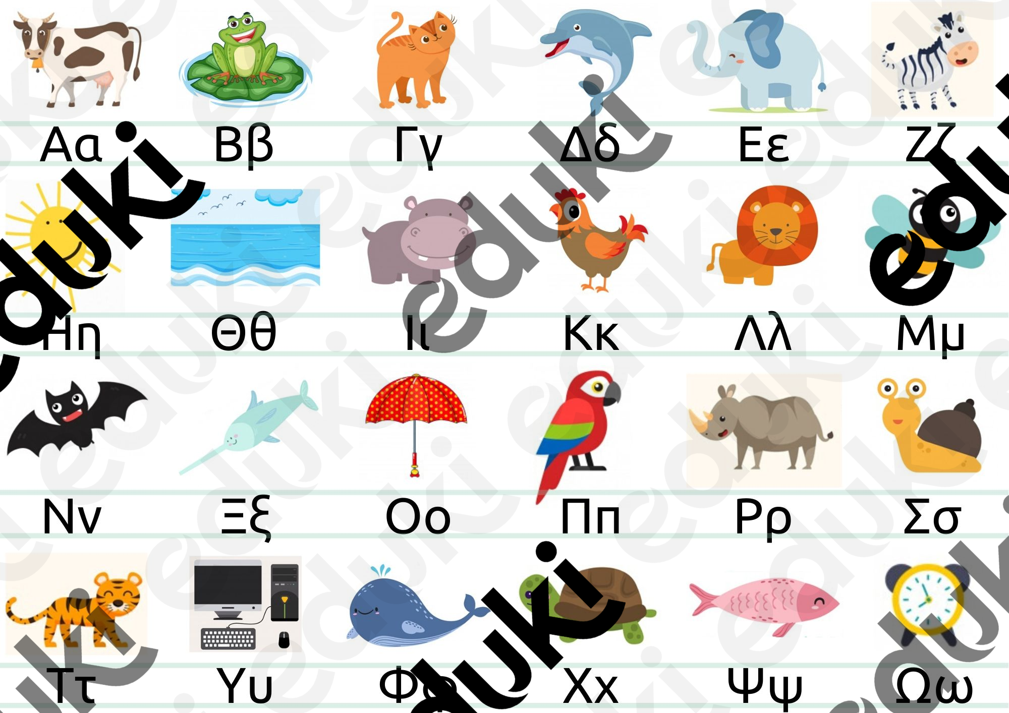 Greek Alphabet Chart - Αφίσα το Ελληνικό Αλφάβητο - Εκπαιδευτικό υλικό ...