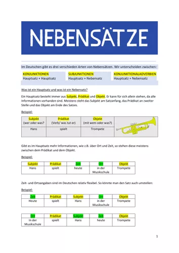 Nebens tze Arbeitsblatt Und Grammatik Unterrichtsmaterial Im Fach DaZ DaF Nebens tze Arbeitsblatt Und Grammatik Unterrichtsmaterial Im Fach DaZ DaF